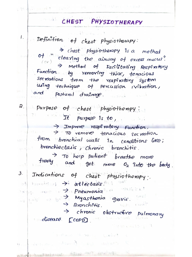 Chest Physiotherapy | PDF