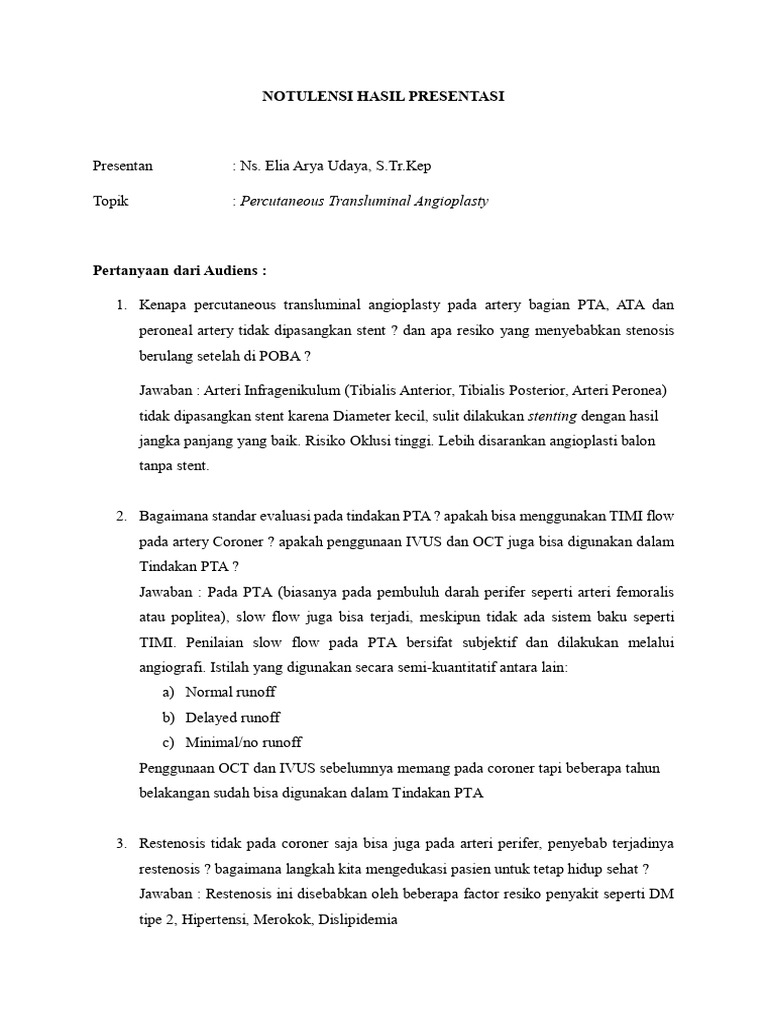 Notulensi Hasil Presentasi Arya | PDF