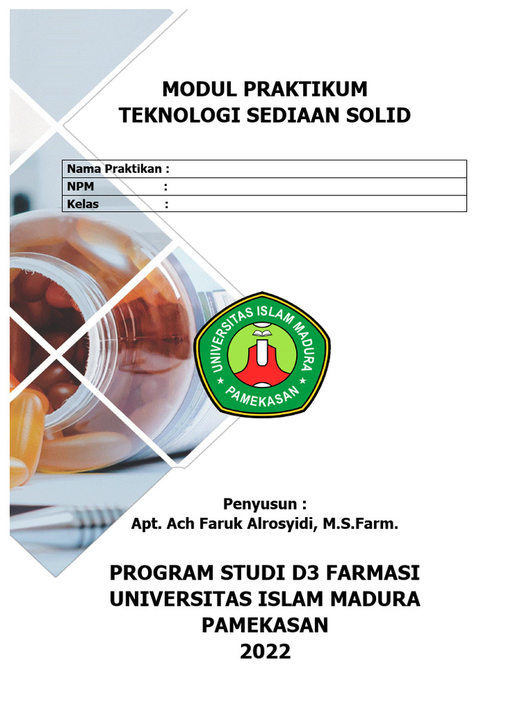 Modul Praktikum Teknologi-Sediaan-Solid UIM 2024 | PDF