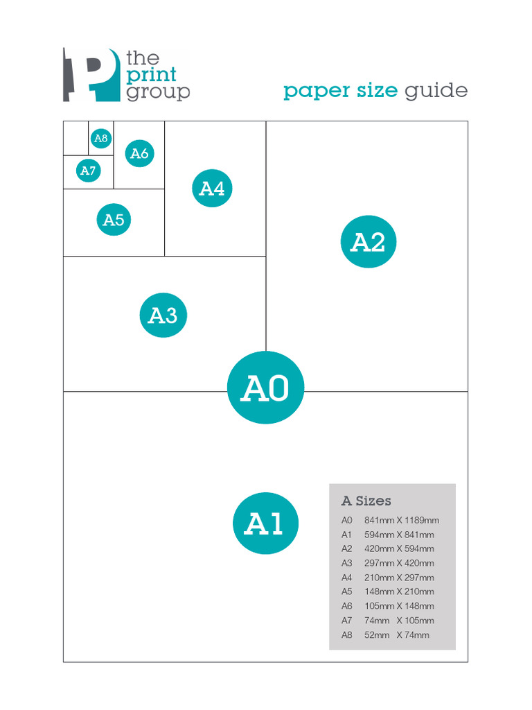 Guia de Tamanhos de Papel A0 a A8 | PDF