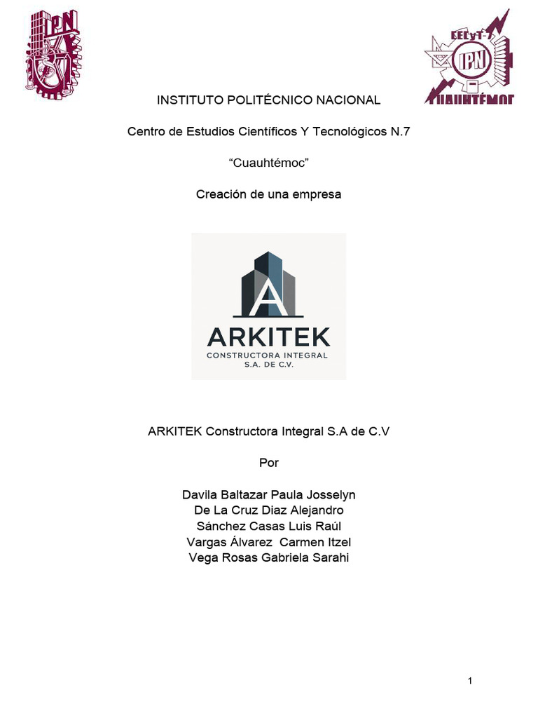Creación de Arkitek: Constructora Integral | PDF | Fundación ...