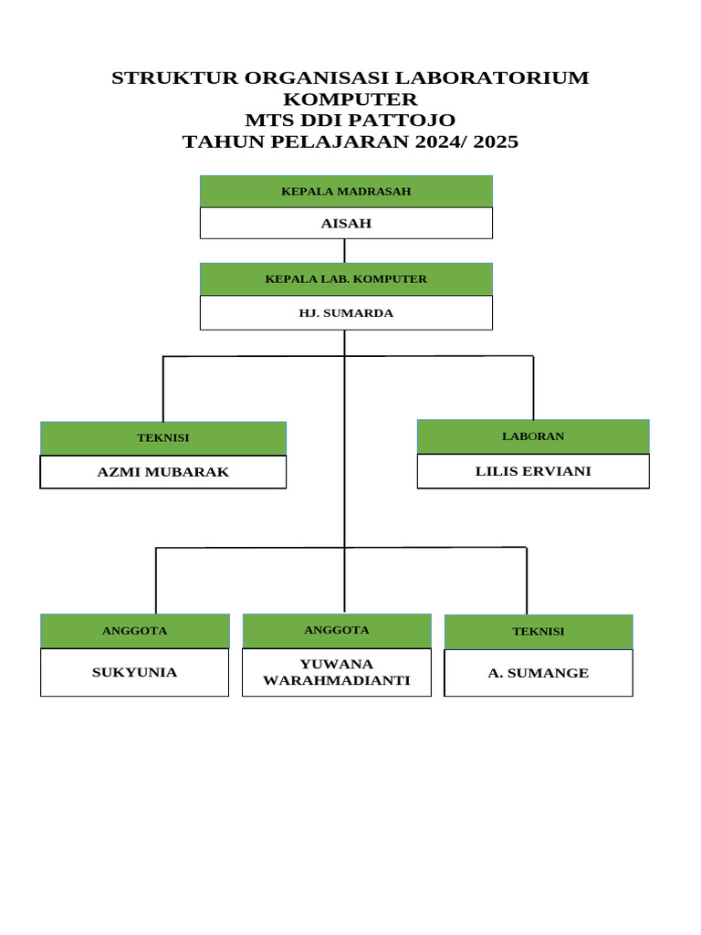 Struktur Organisasi Laboratorium Komputer | PDF