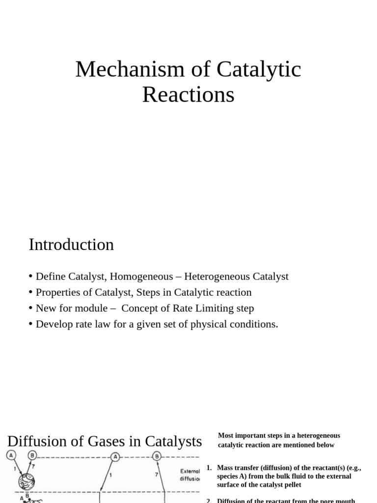 Unit - 4 Mechanism of Catalytic Reactions | PDF | Heterogeneous Catalysis | Catalysis