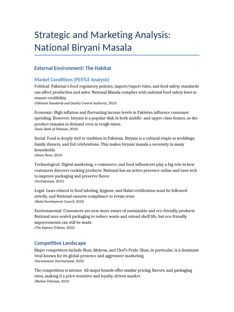 National Biryani Masala Analysis | PDF | Brand | Marketing