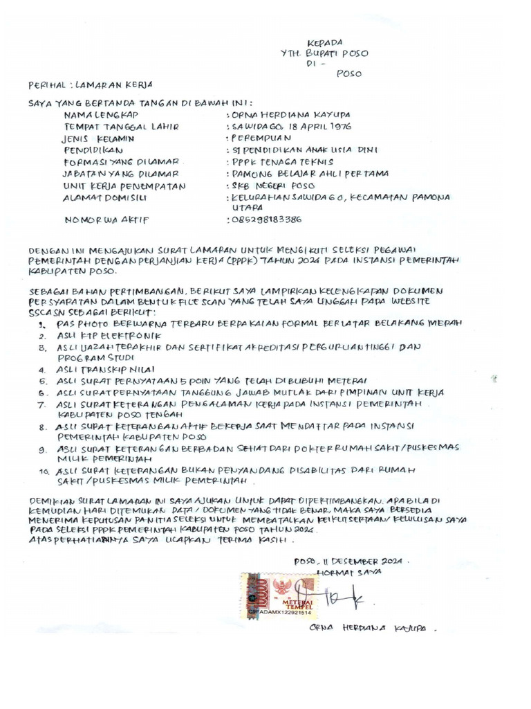 Surat Lamaran | PDF