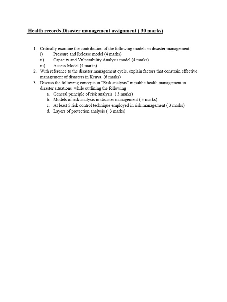 Health Records Disaster Management Assignment 15 - 241231 - 100915 | PDF