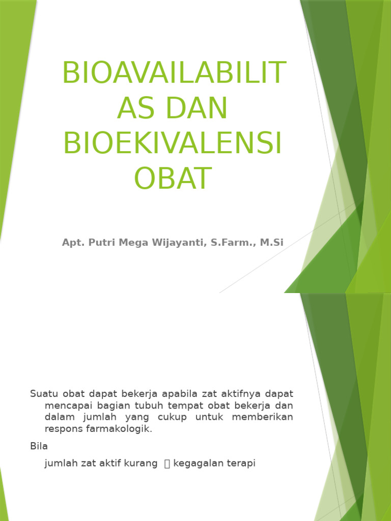 Bioavaibilitas Dan Bioekivalensi Obat | PDF