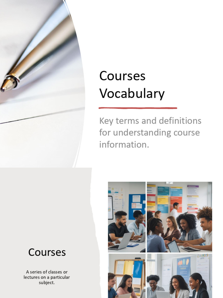 Courses Vocabulary Presentation | PDF