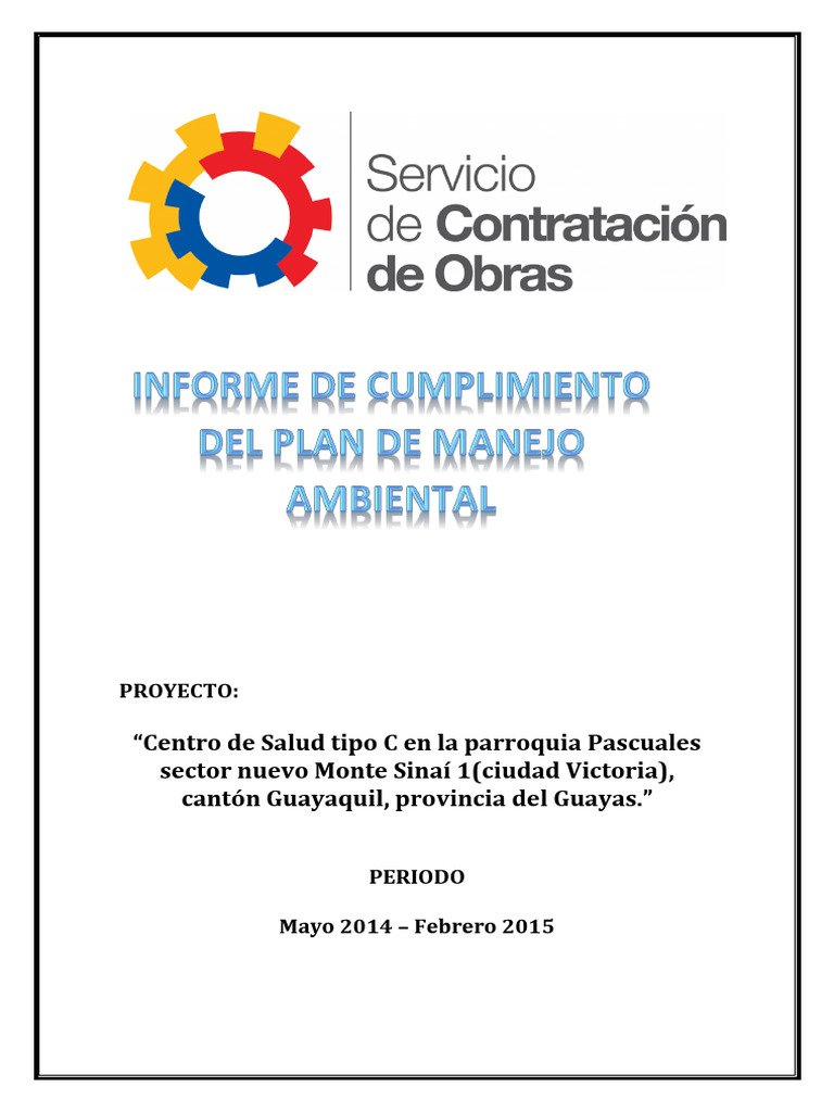 Informe de Cumplimiento Ambiental Del CS Monte Sinaí | PDF | Residuos ...