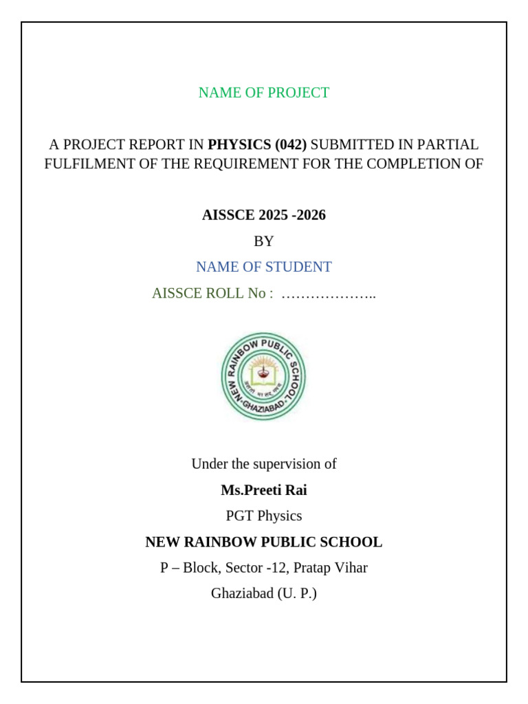 Class 11 Project File Work | PDF
