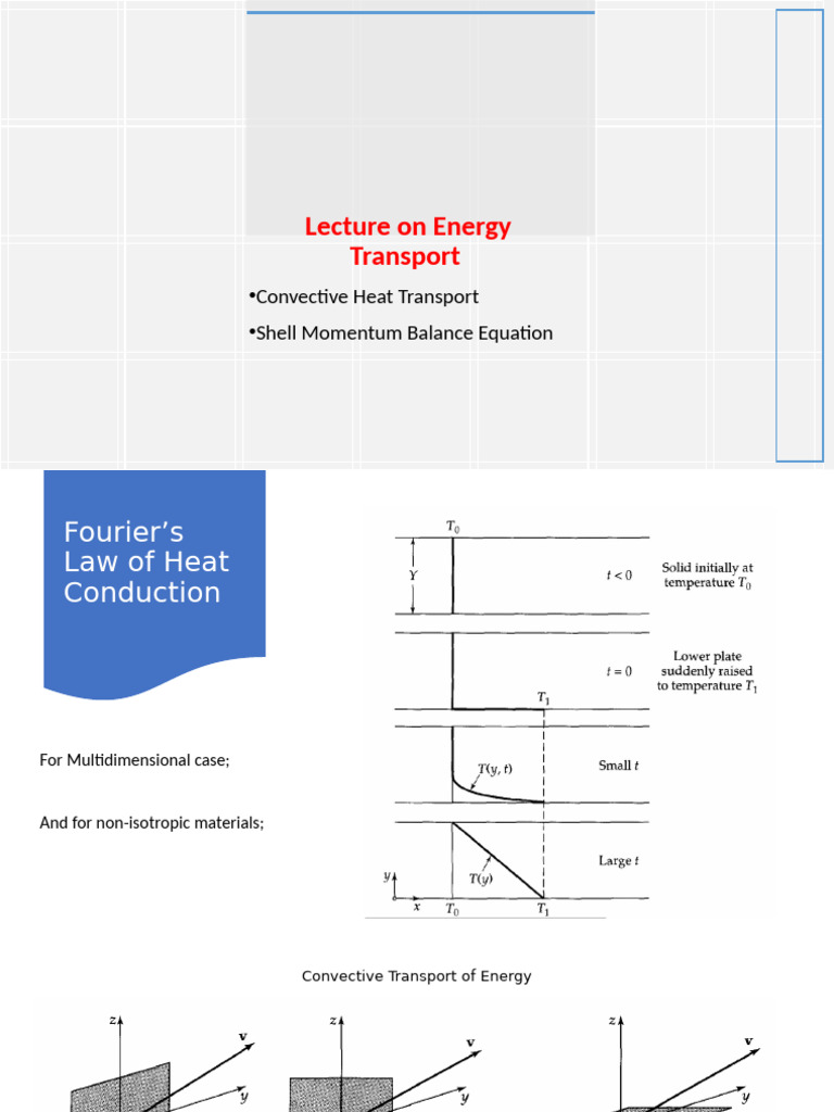 Lecture On - Energy Transport | PDF | Thermal Conduction | Heat