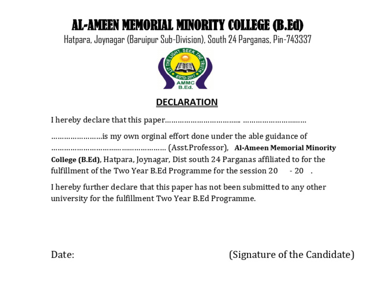 Declaration - Copy Edit 1 LAND | PDF