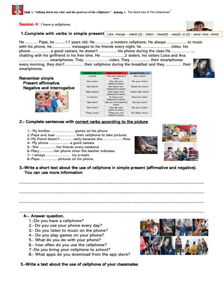 Sesion 4-2025.use of Cellphone 4to | PDF