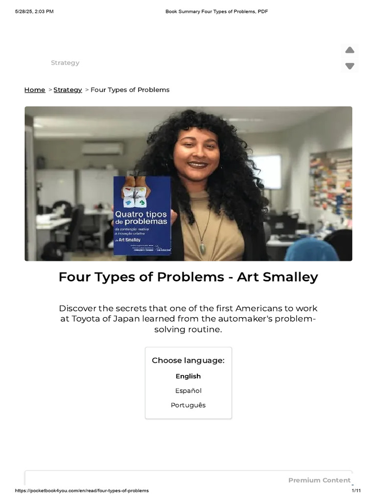 Book Summary Four Types of Problems, PDF | PDF | Goal | Creativity