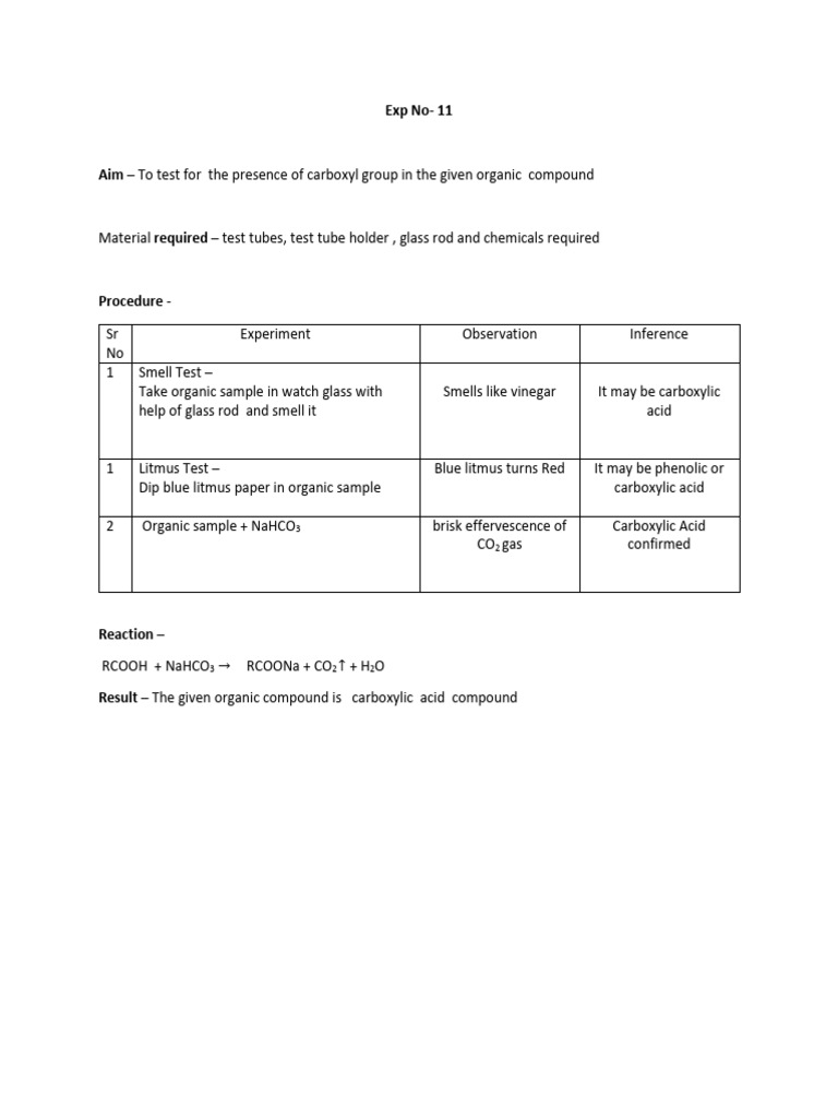 Xii Exp - 11 Chem | PDF