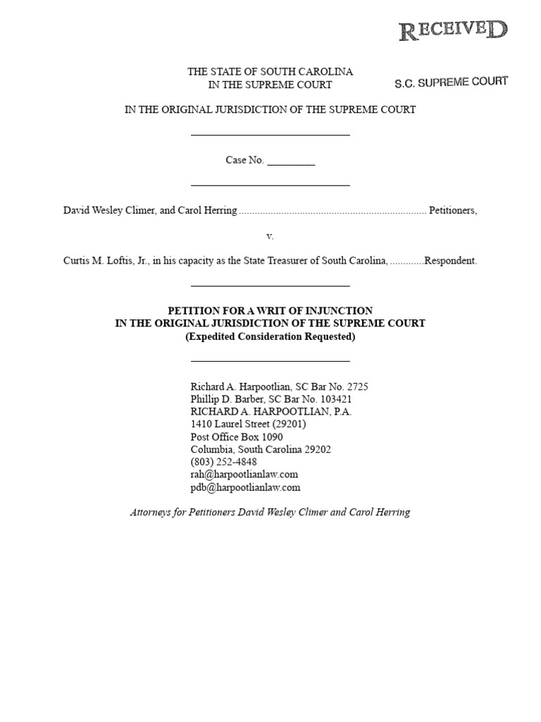 Petition For Injunction | PDF | Per Diem | Tennessee General Assembly
