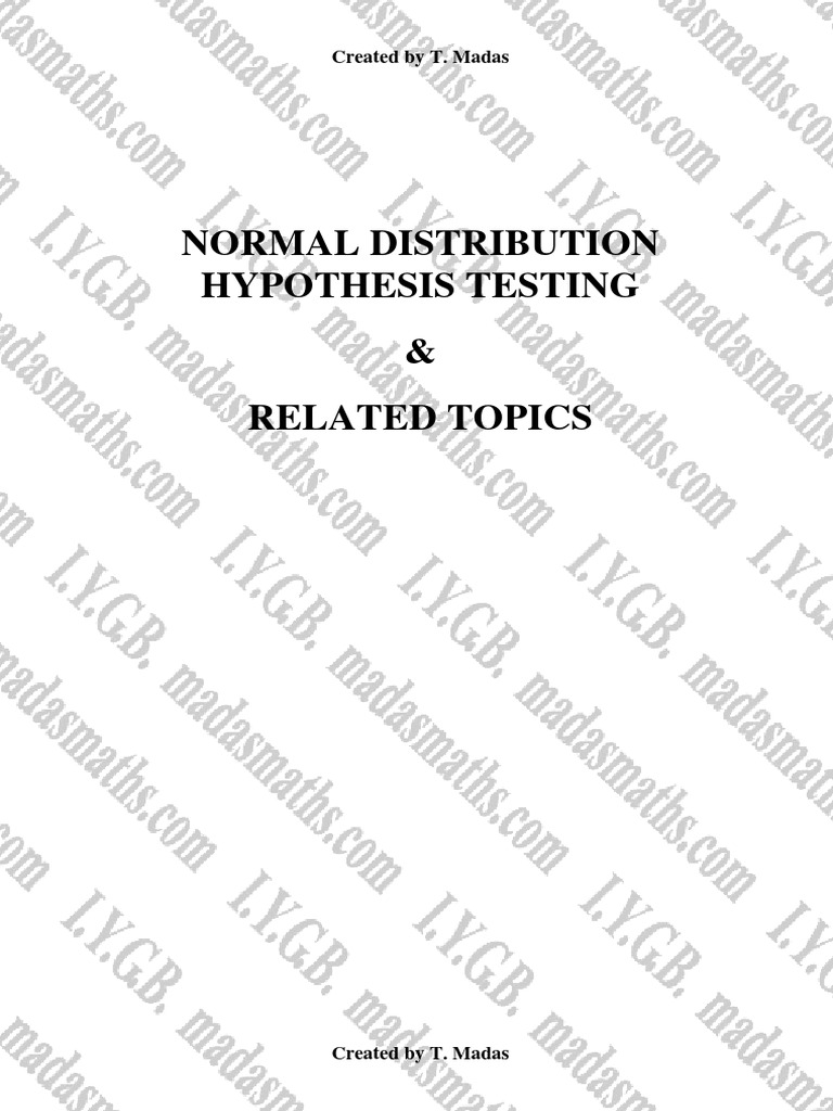 Normal Distribution and Hypothesis Testing | PDF | Normal Distribution ...