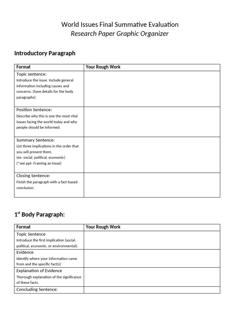 Research Paper Graphic Organizer | PDF