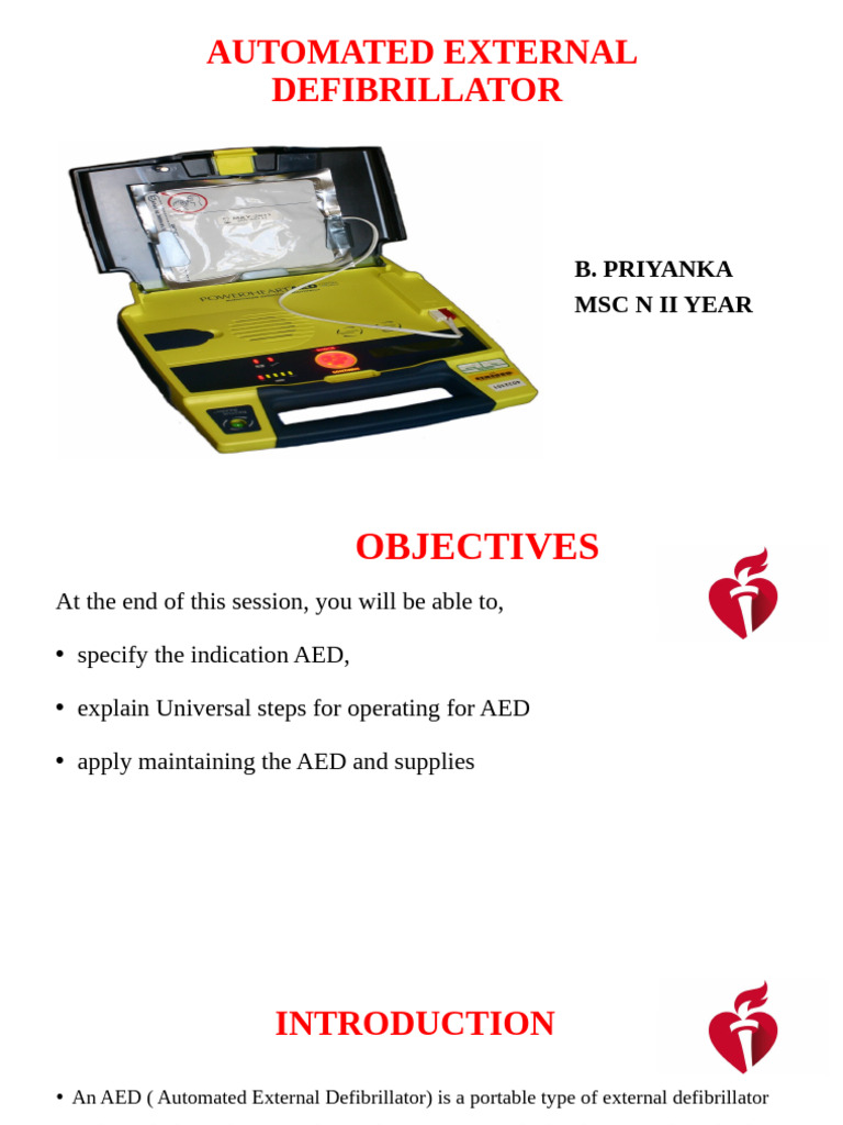 Automated External Defibrillator Priyanka | PDF | Heart ...