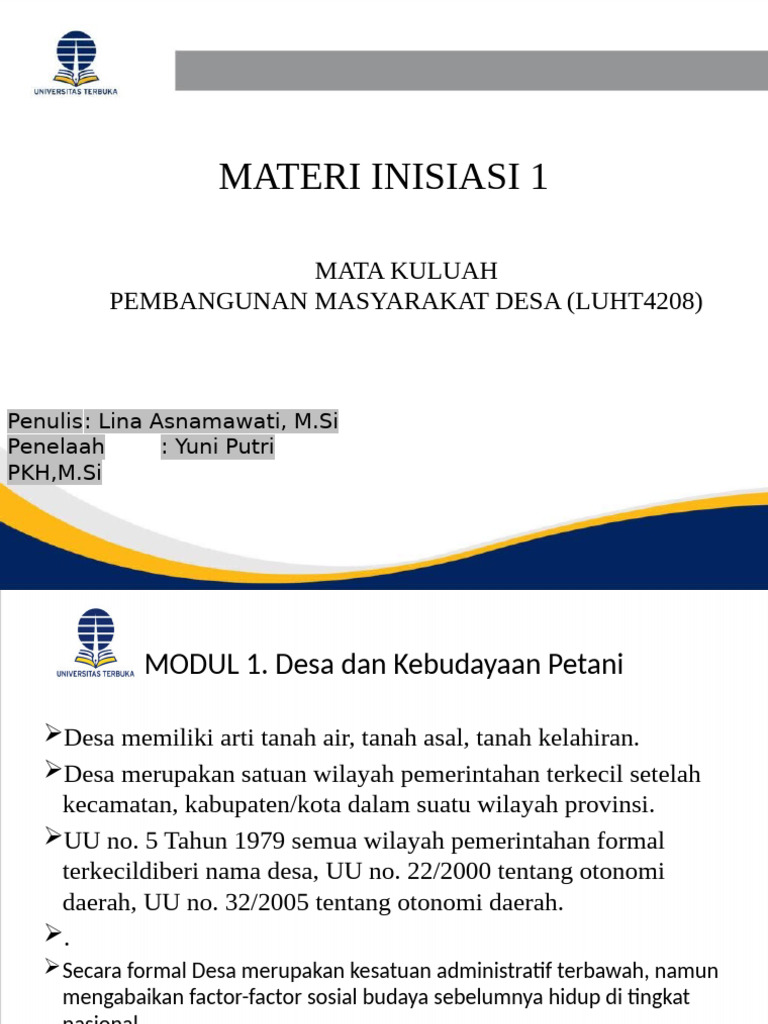 Materi Inisiasi 1 PPT Ok | PDF
