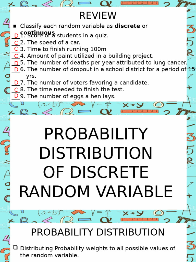2 Probability Distribution PMF | PDF | Probability Distribution ...
