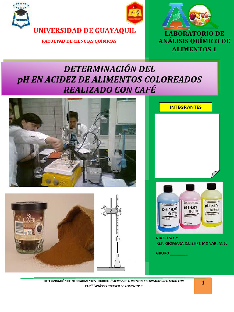 pH y acidez en café coloreado | PDF | Alimentos | Ph