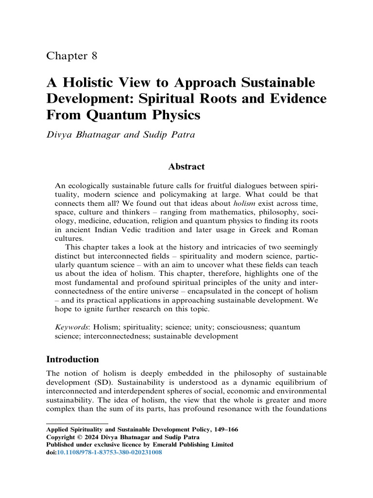 Holistic Approaches to Sustainable Development | PDF | Holism | Ātman ...