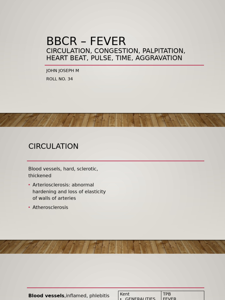 Fever and Circulation Issues Explained | PDF | Pulse | Vein