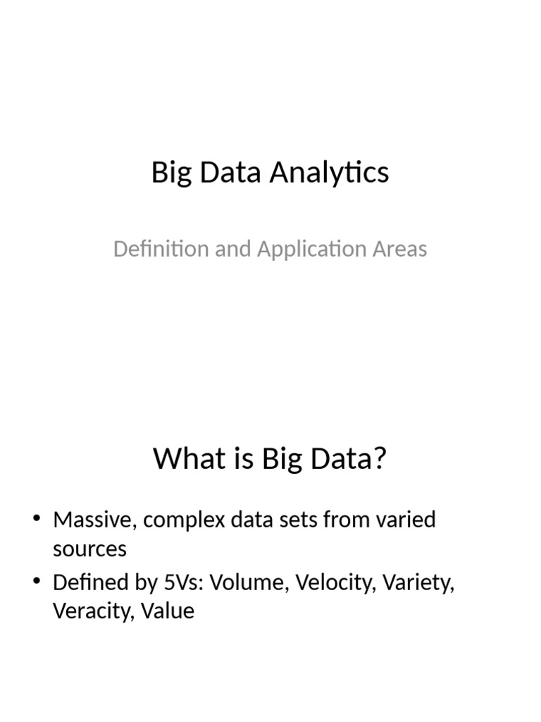 Big Data Analytics Presentation | PDF