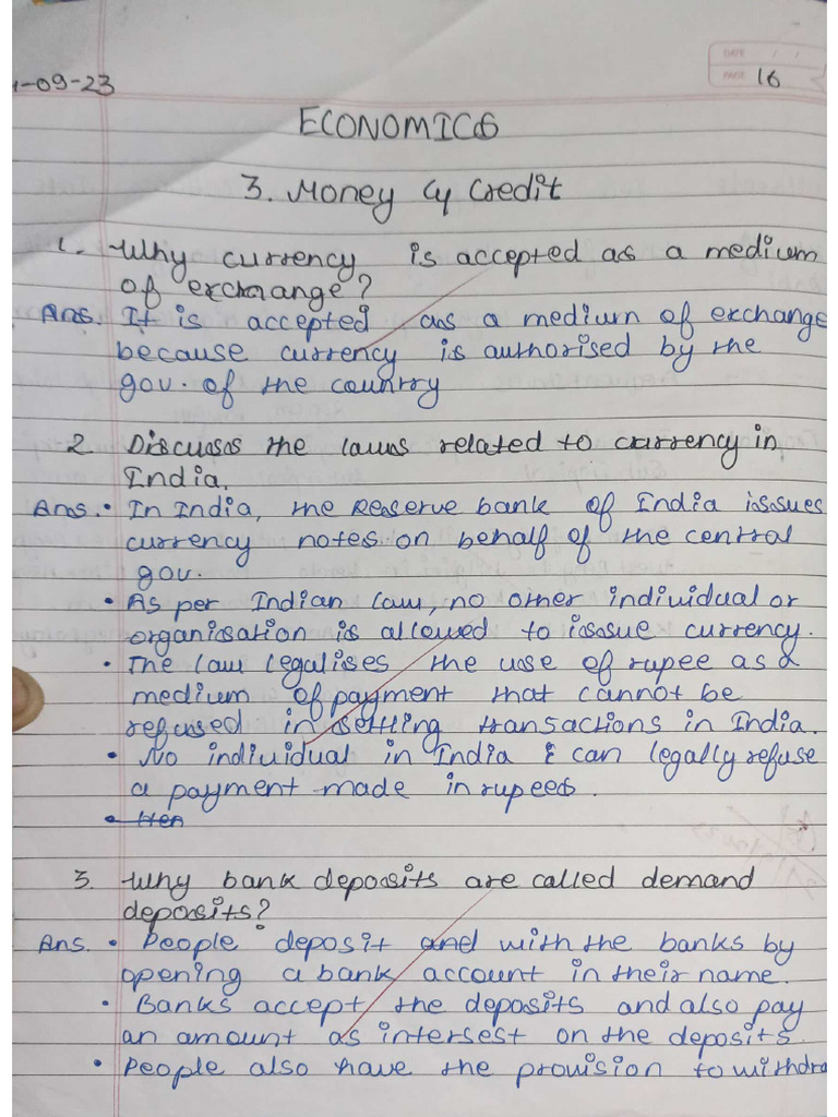 Money and Credit Class 10 Economics | PDF