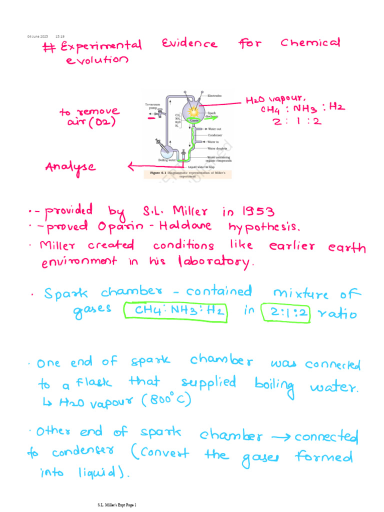 Miller's Experiment | PDF