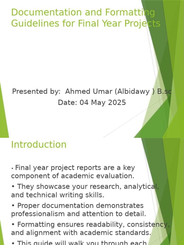 Documention and Formatting Guidelines For Final Year Study by AU Albidawy | PDF | Methodology ...