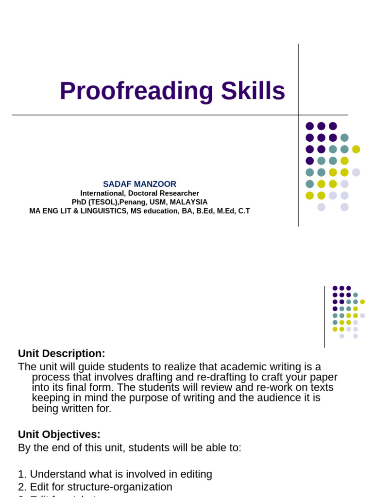 Lecture 3 Proofreading | PDF | Proofreading | Grammatical Number
