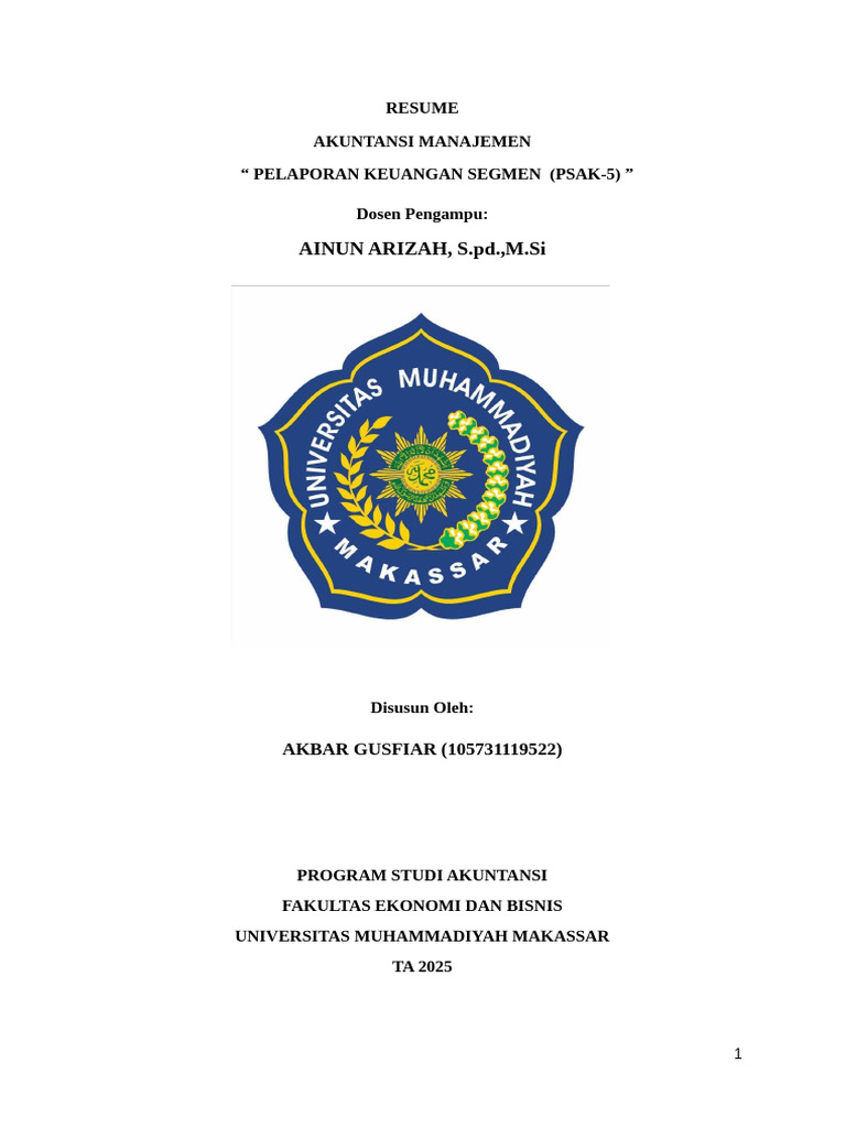 Pelaporan Keuangan Segmen PSAK-5 | PDF