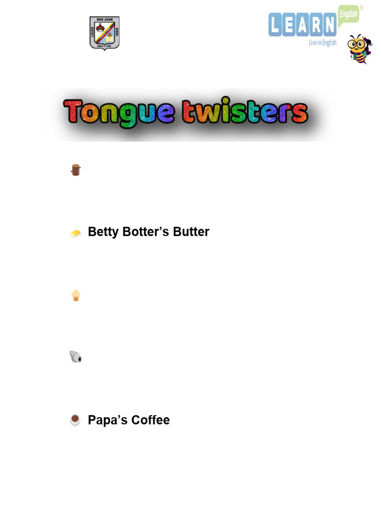 Tongue Twister 3rd Grade | PDF