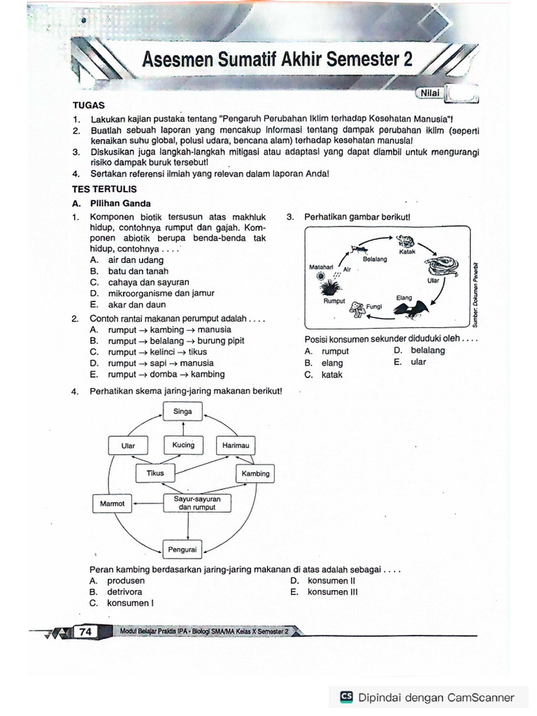 Latihan Soal UAS Biologi Kelas X | PDF