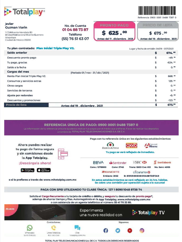 PDF Recibo Izzi Editable Compress | PDF