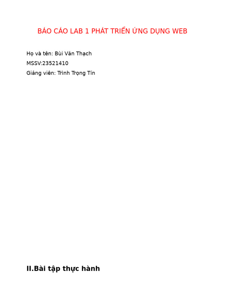 BùiVănTh CH Lab1 Report | PDF