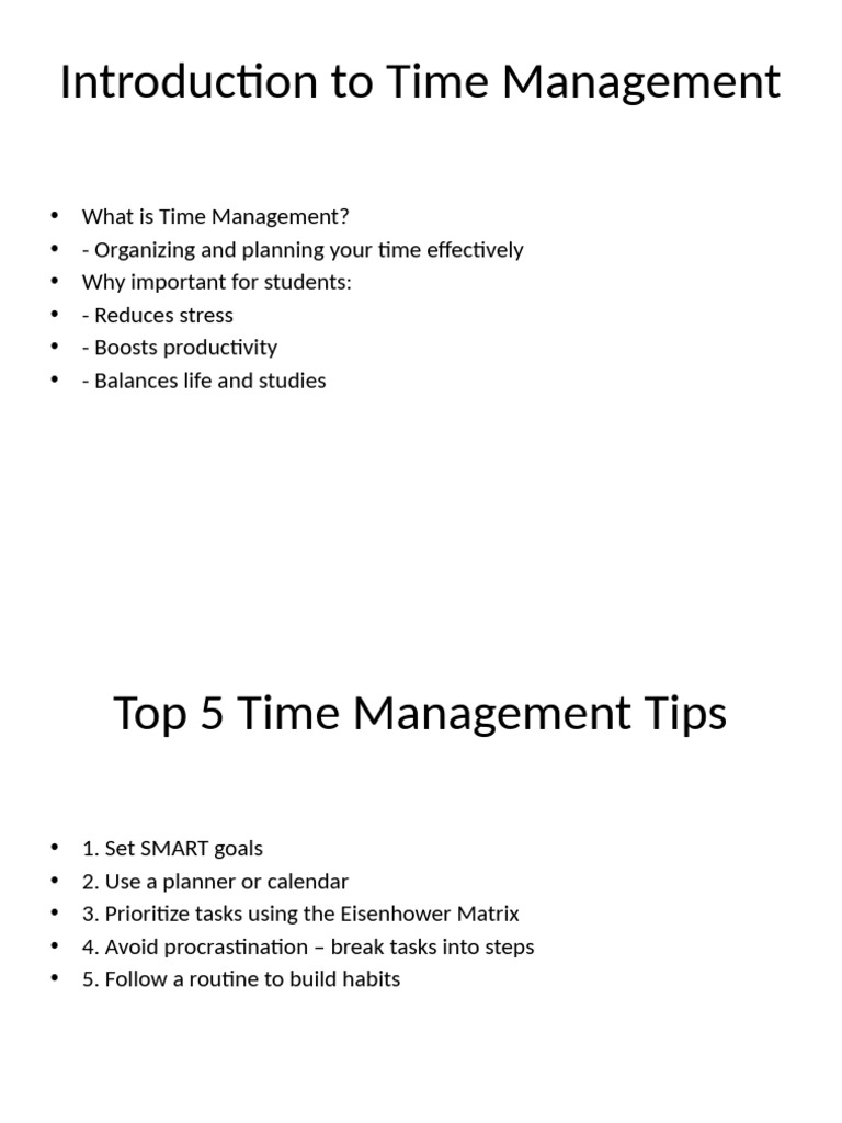 Effective Time Management for Students | PDF