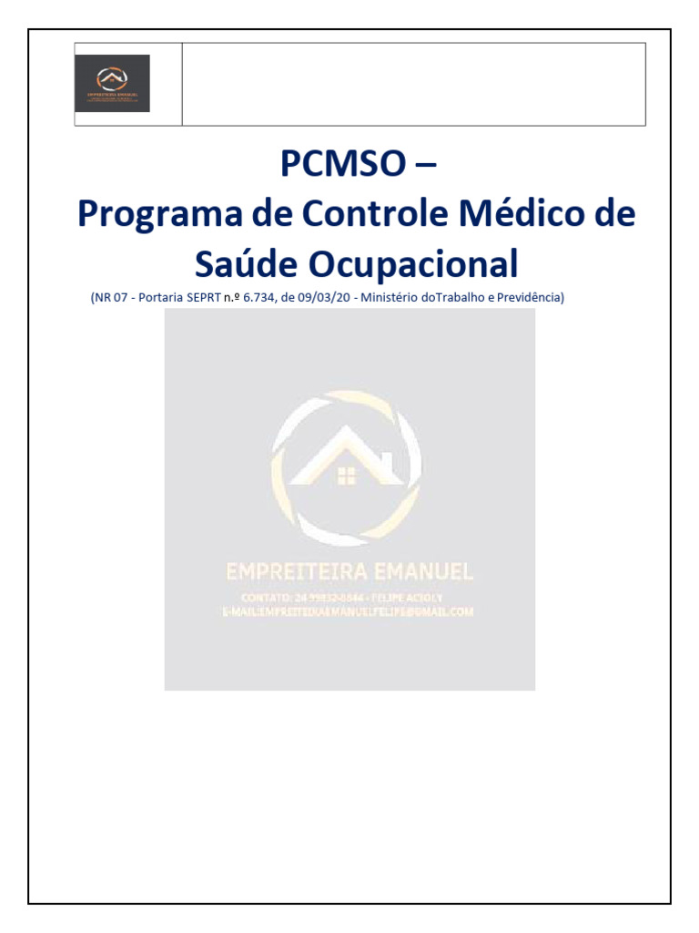 PCMSO: Controle Médico Ocupacional 2025-2026 | PDF | Remédio | Hipertensão