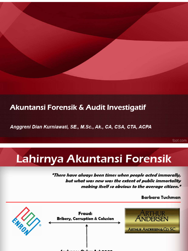 Pertemuan 01 Pengenalan Akuntansi Forensik | PDF