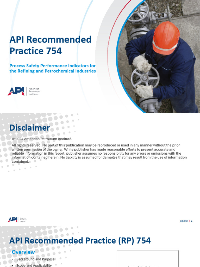 API RP 754 (2016) - Process Safety Performance Indicators For The ...