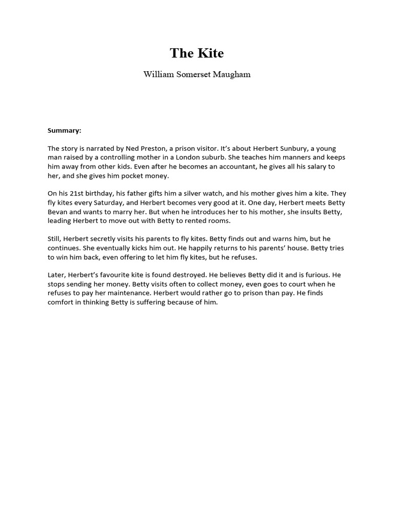 The Kite: A Tale of Control and Choice | PDF