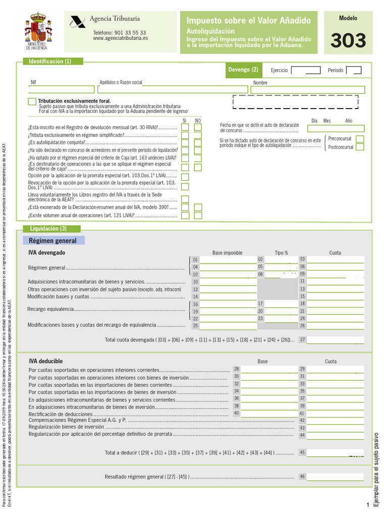 Ejemplo Modelo 303 | PDF | Economias | Finanzas del gobierno
