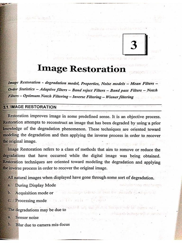 Image Processing Unit-3 | PDF