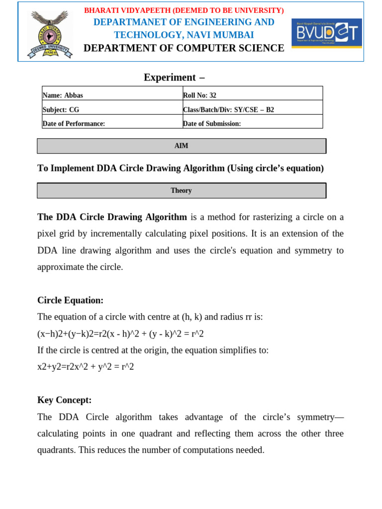Computer Graphics Experiment | PDF | Theoretical Computer Science | Computing