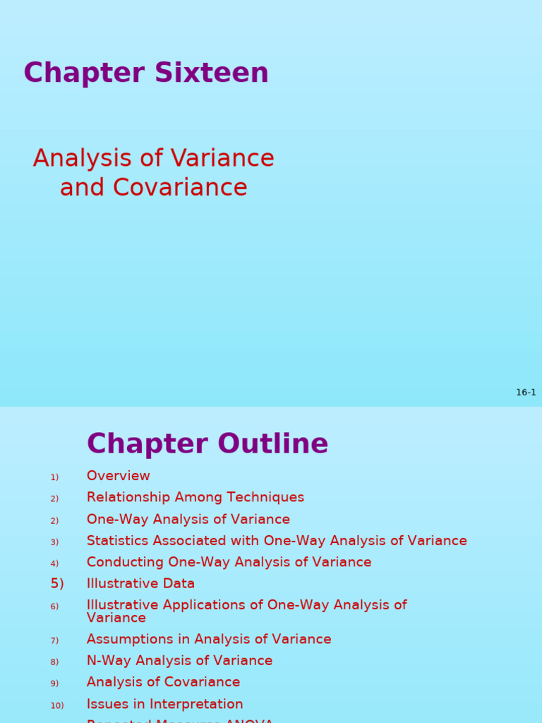 Chapter 16 ANOVA | PDF | Analysis Of Variance | Analysis Of Covariance
