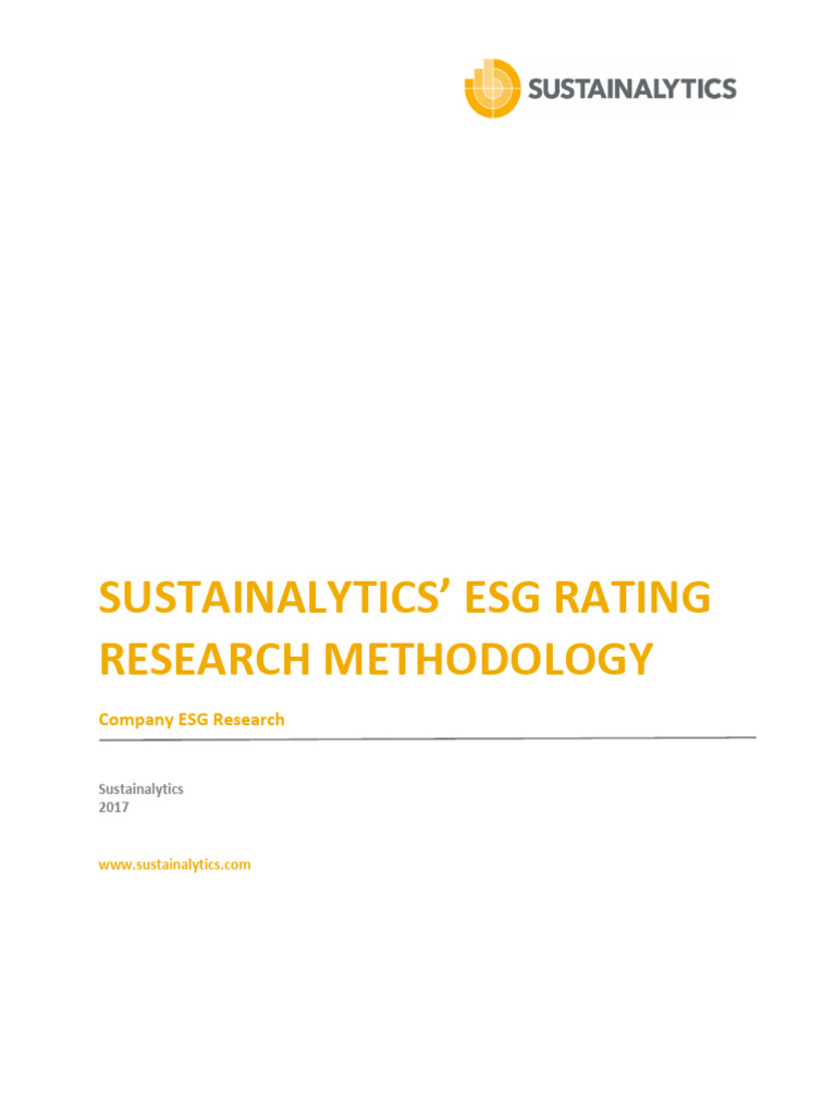 Sustainalytics ESG Ratings Methodology Quick Overview 2017 | PDF | Risk ...