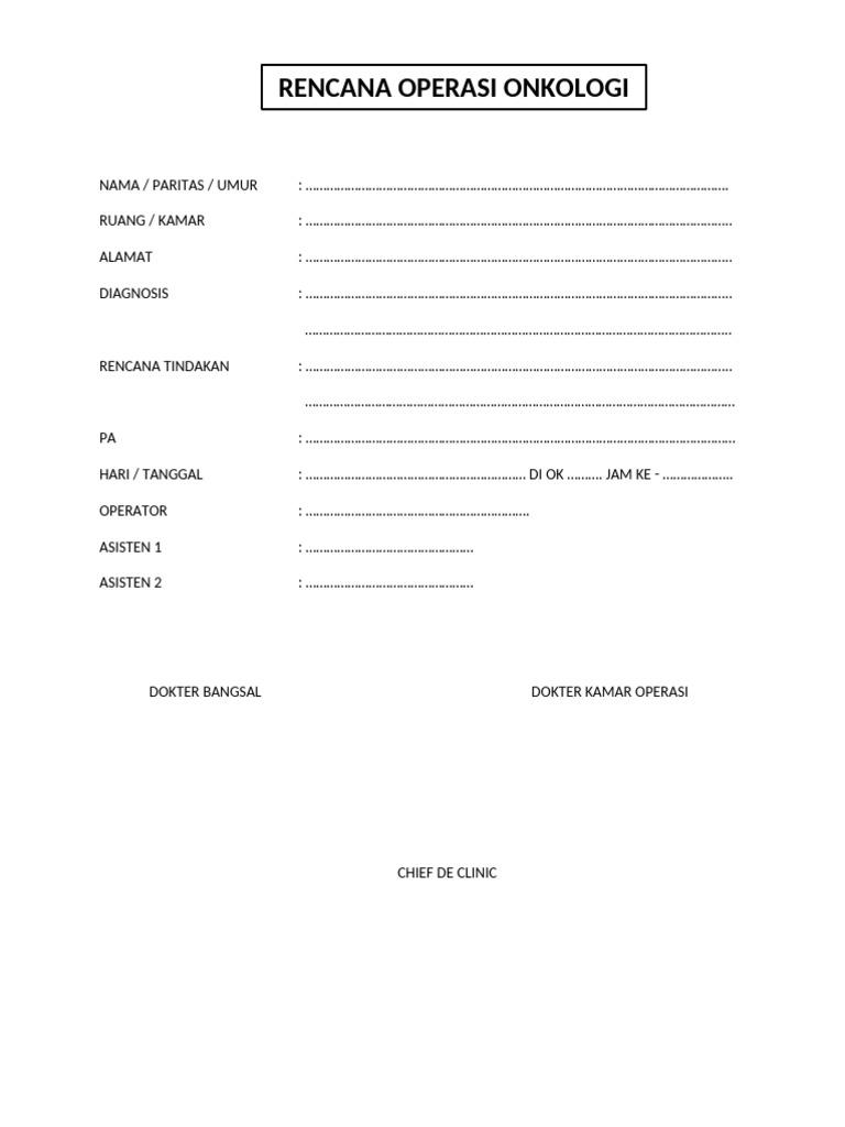 Blangko Renop Onko | PDF