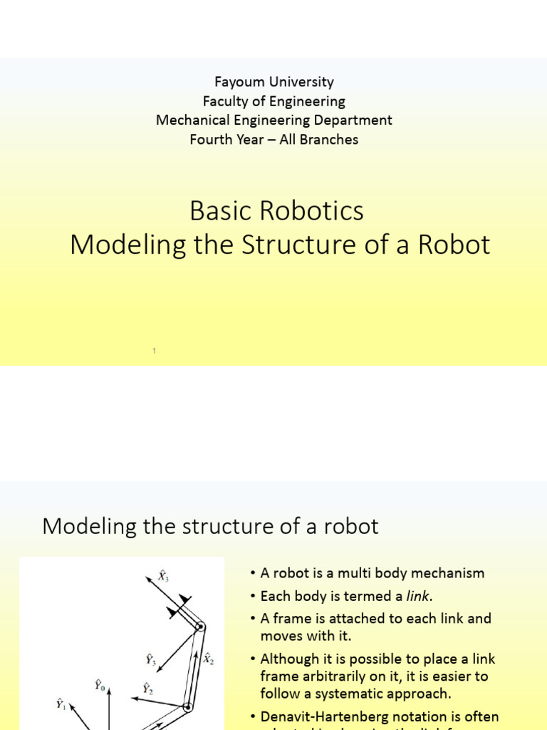 Basic Robotics Basic Robotics Modeling The Structure of A Robot | PDF